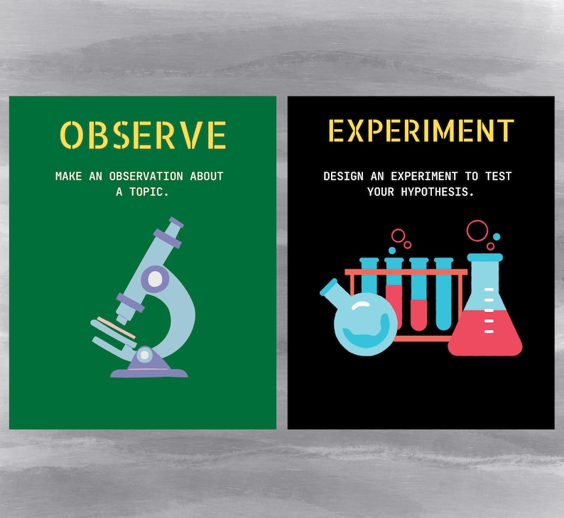 Scientific Method Poster Set of 9 Classroom Decor INSTANT - Etsy