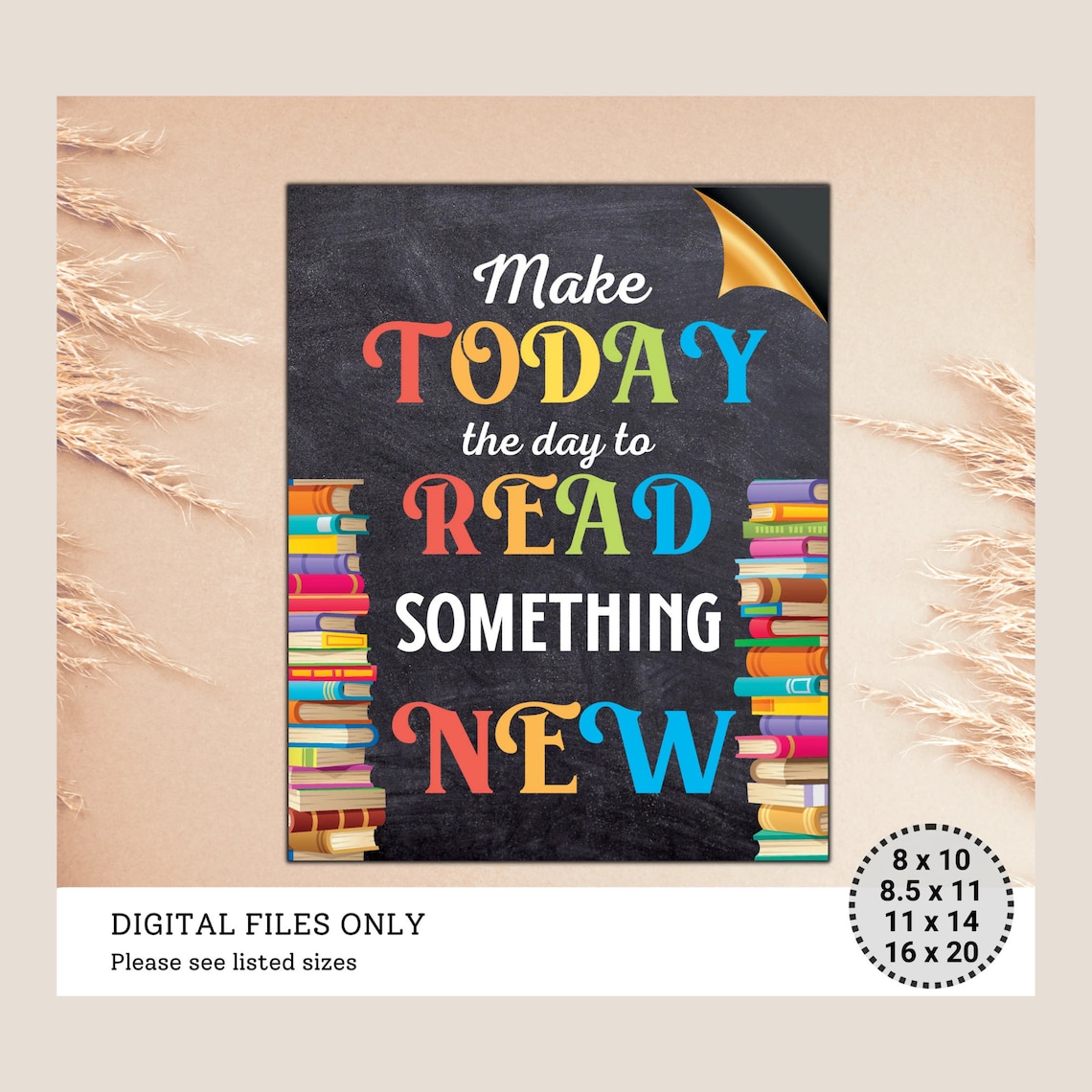 Printable Reading Poster, Welcome Library School Sign, Classroom School ...