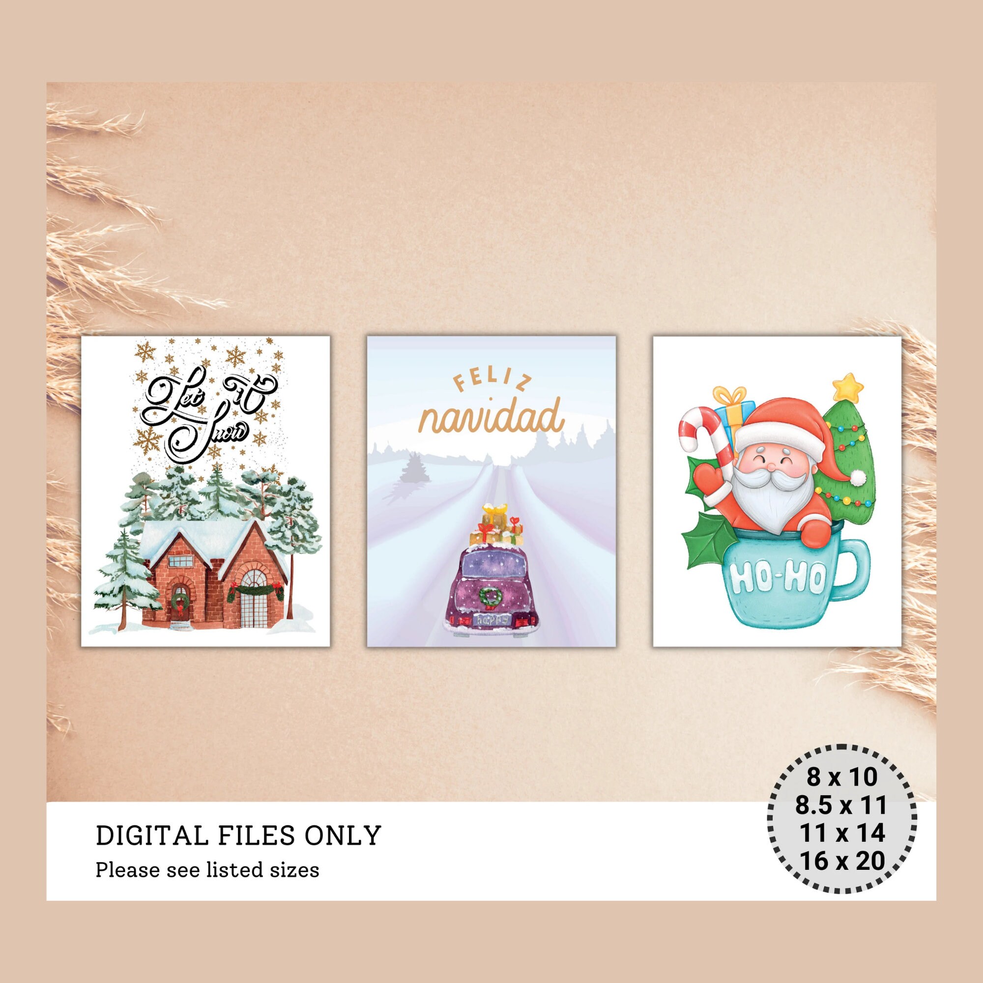 Christmas Posters, Holiday Cheer Wall Art, December Sign, Printables ...