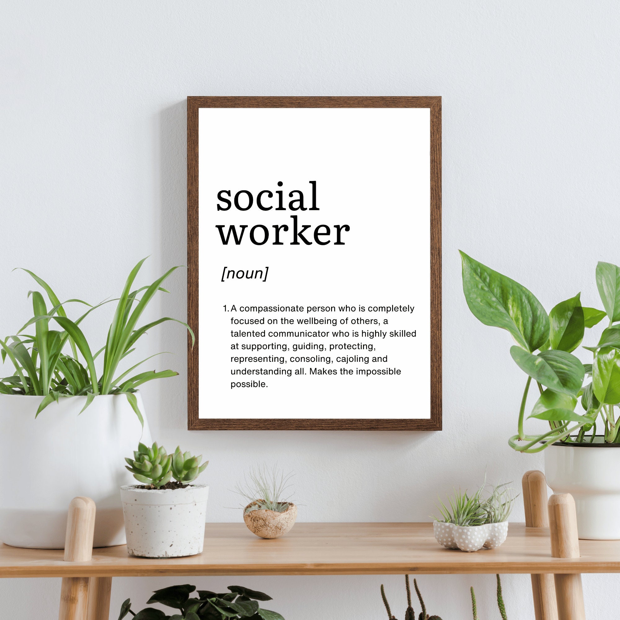 Social Worker Definition Print, Social Worker Office Decor, Social ...