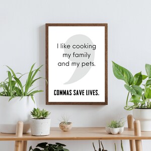 Funny Comma Poster, Writing Help Poster, English Teacher Gift ...