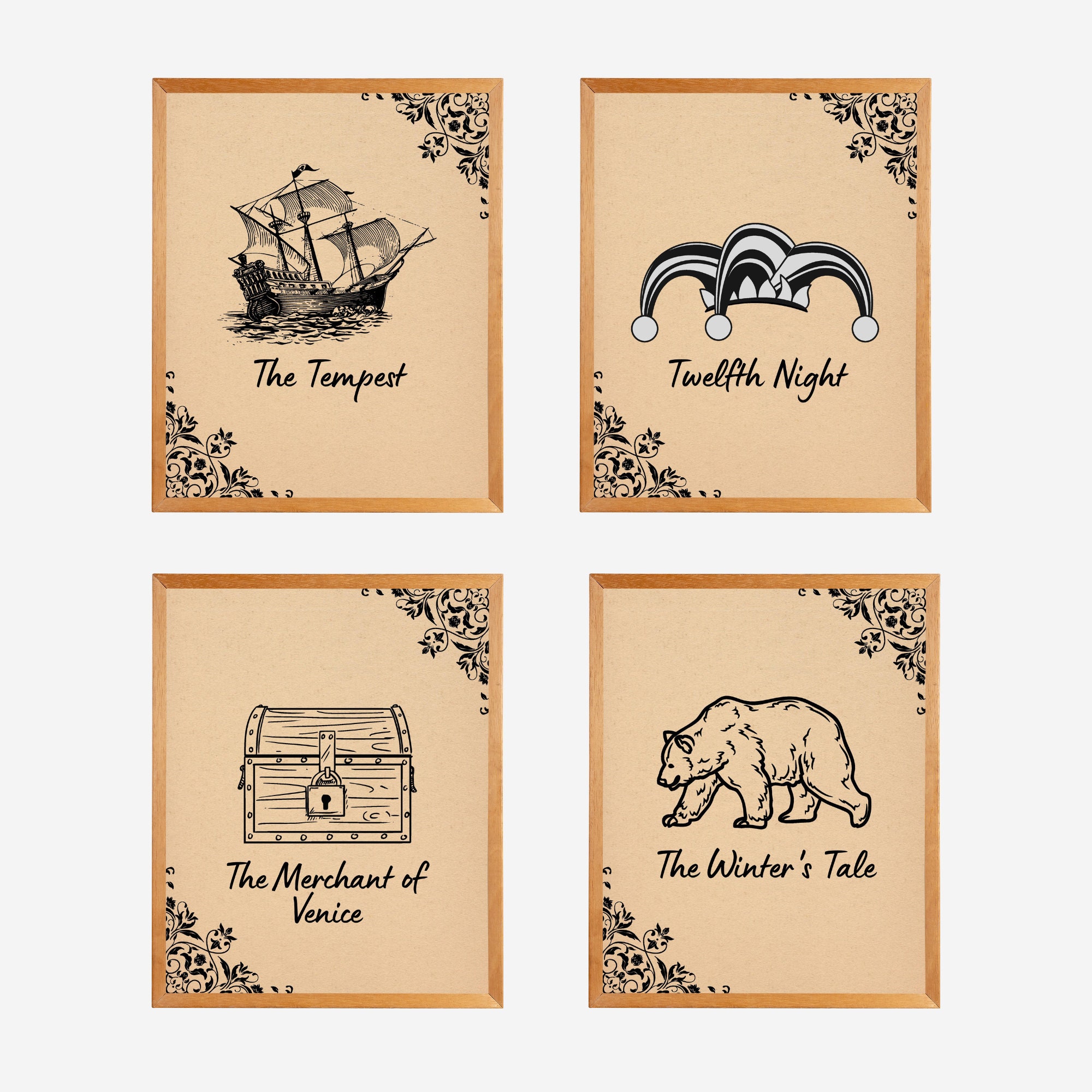 Shakespeare Gallery Wall, Classroom Art, Shakespeare Plays Posters ...