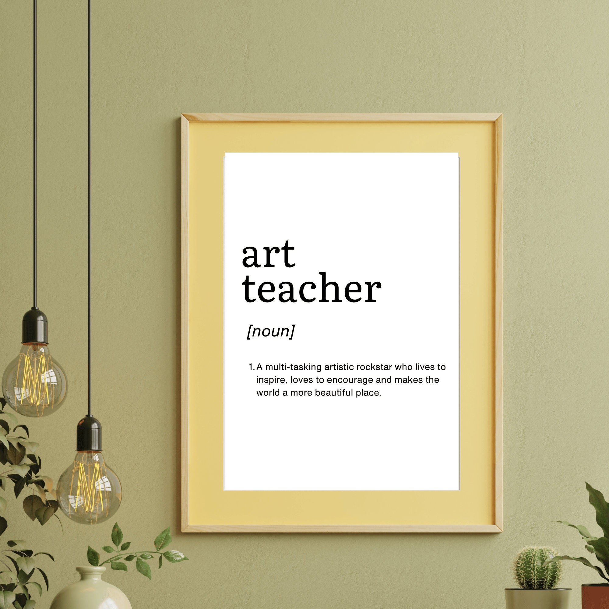 Art Teacher Poster, Art Teacher Definition Print, Gift for Art Teacher ...