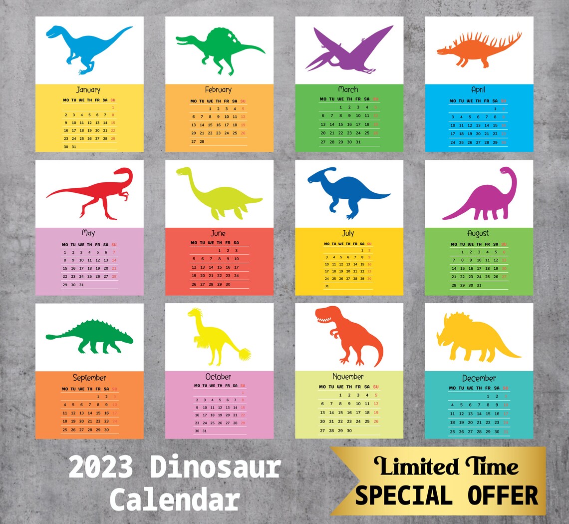 Printable Calendar Colorful Calendar Children Calendar Kids - Etsy