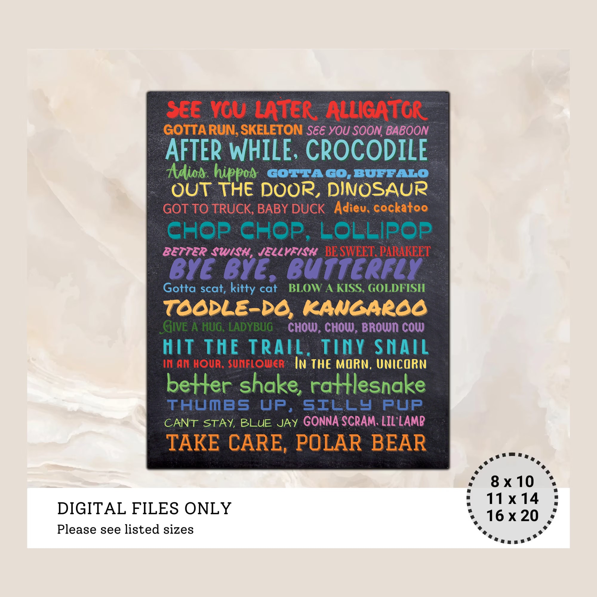 Goodbye Door Sign See You Later Alligator, Poster After While Crocodile ...