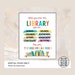 Welcome Library School Sign, Classroom Decor, Printable School Library ...