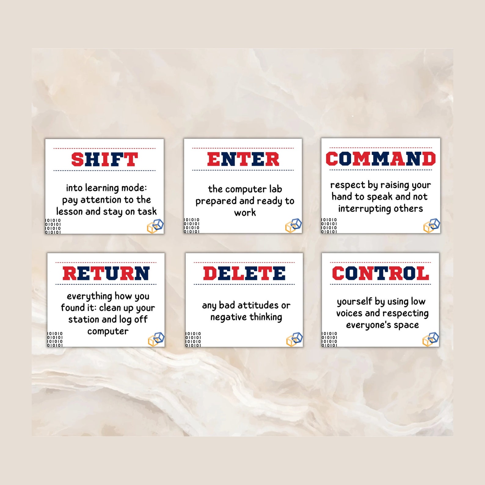 Computer Lab Poster Set, Classroom Decor, INSTANT DOWNLOAD, Computers ...