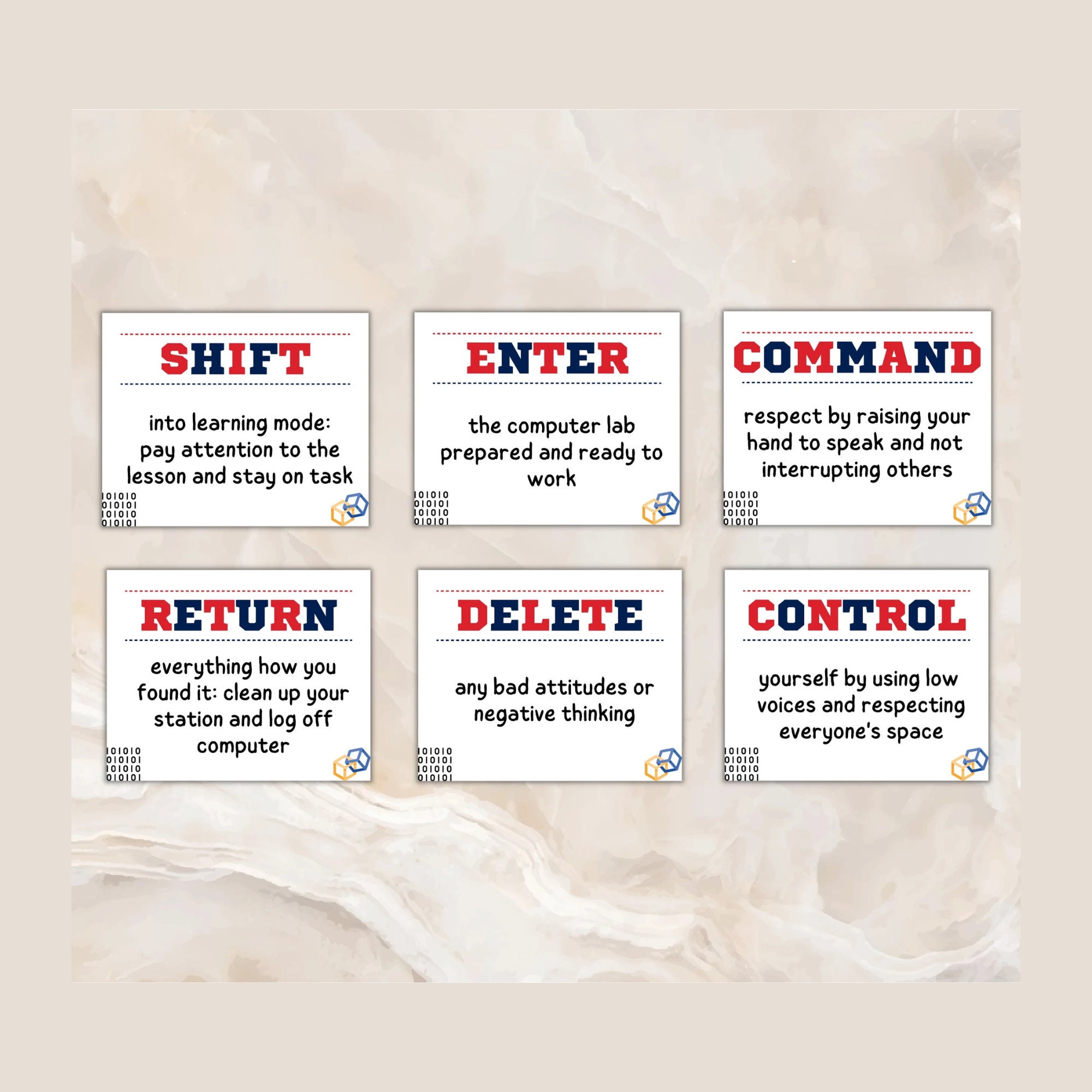 Computer Lab Poster Set, Classroom Decor, INSTANT DOWNLOAD, Computers ...