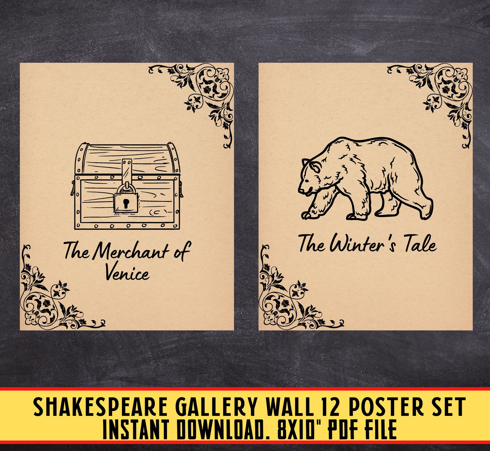 Shakespeare Gallery Wall Classroom Art Shakespeare Plays - Etsy