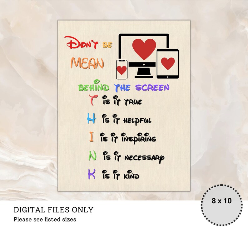 PRINTABLE Anti Cyber-bullying Poster, Computer Lab School Sign ...