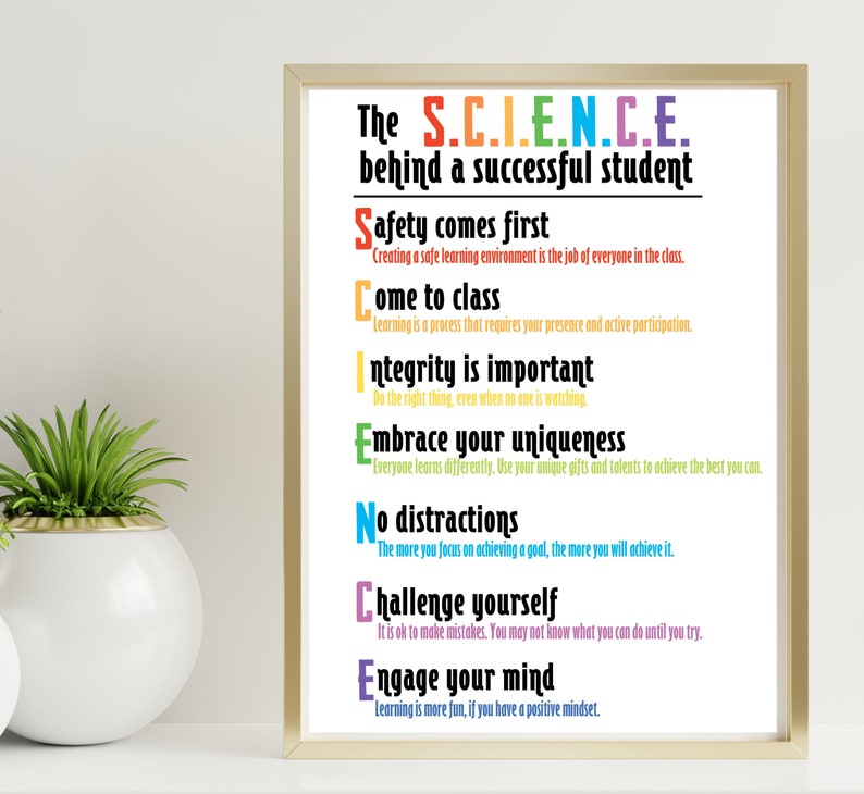 Science Classroom Poster Class Rules Print Teacher Gift - Etsy