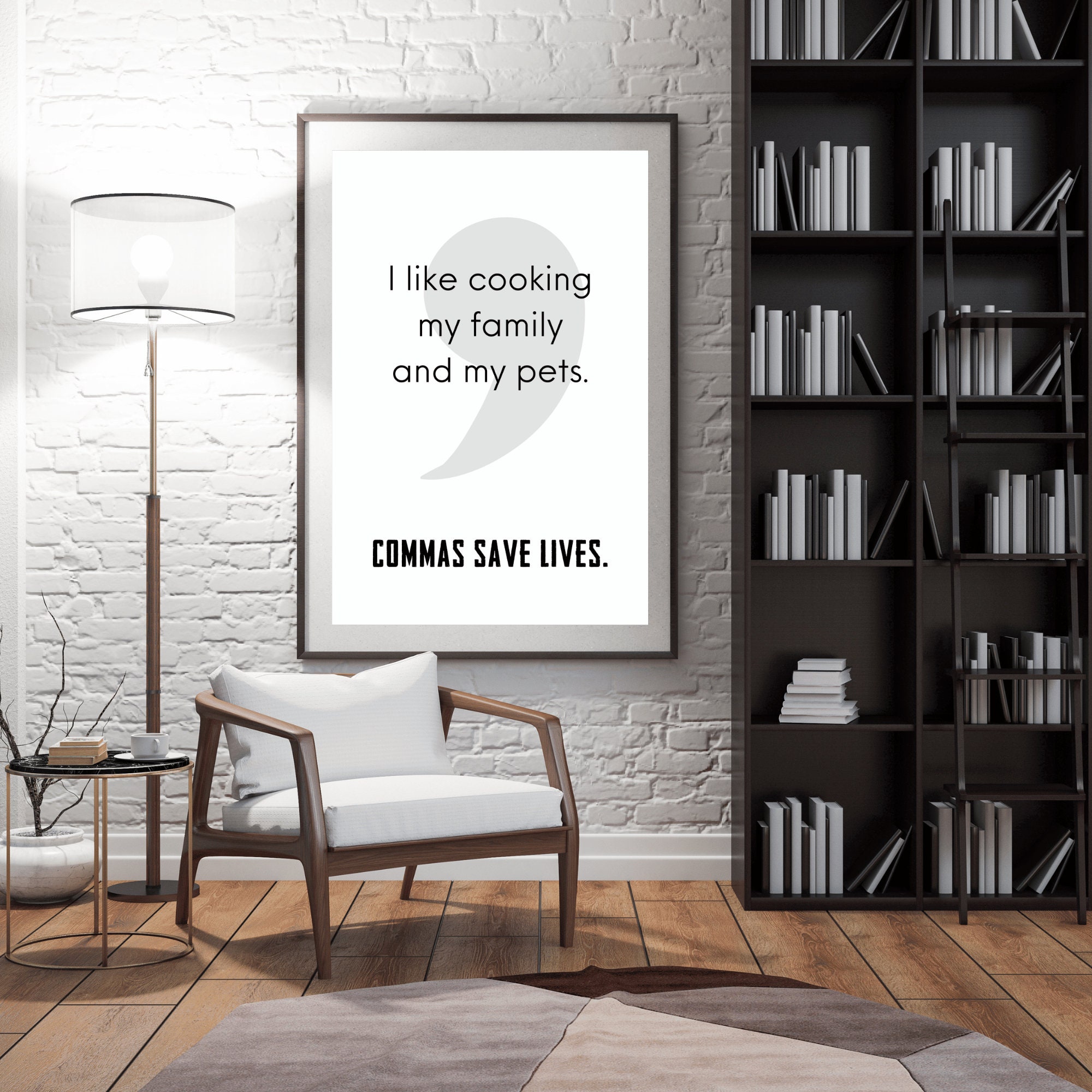 Funny Comma Poster, Writing Help Poster, English Teacher Gift ...