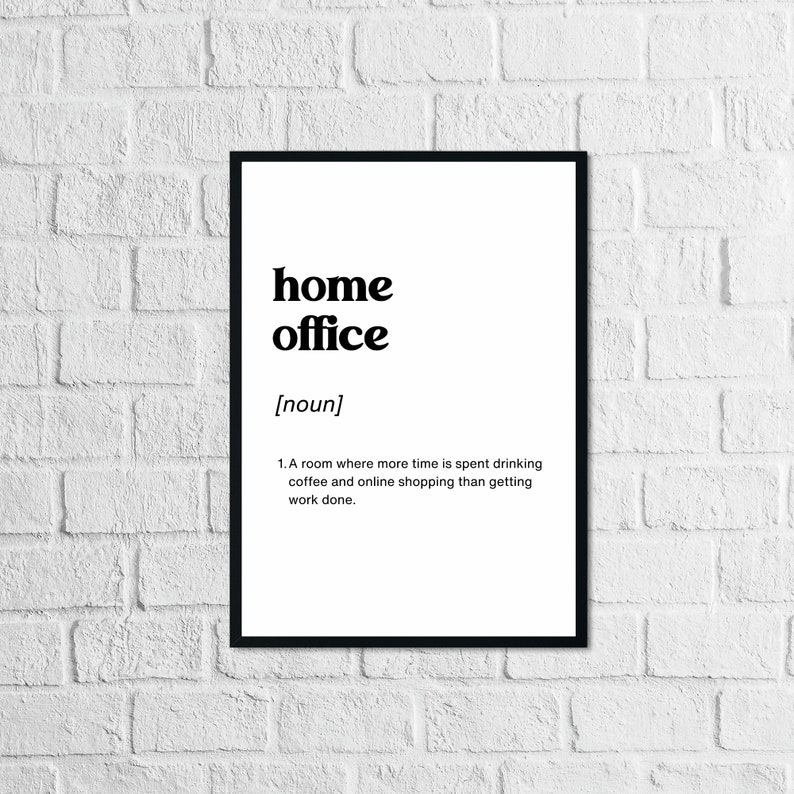 Home Office Definition Poster, Home Office Gift Idea, Office Decoration ...