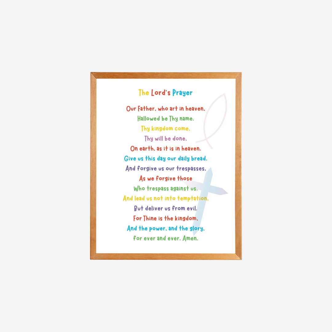 Lord's Prayer Sunday School Poster, Our Father Prayer Poster, Christian ...
