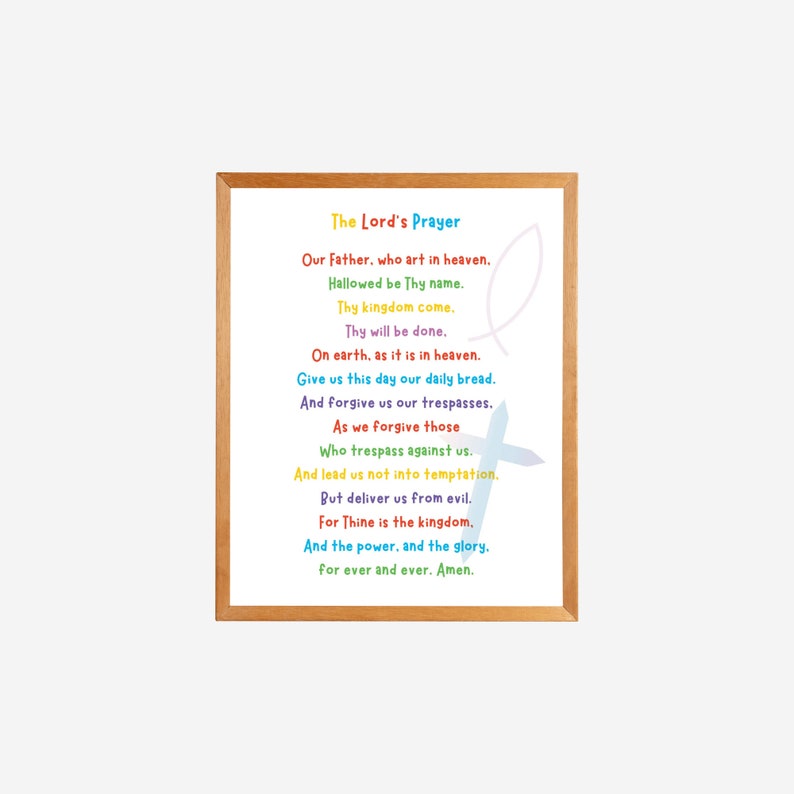 Lord's Prayer Sunday School Poster, Our Father Prayer Poster, Christian ...