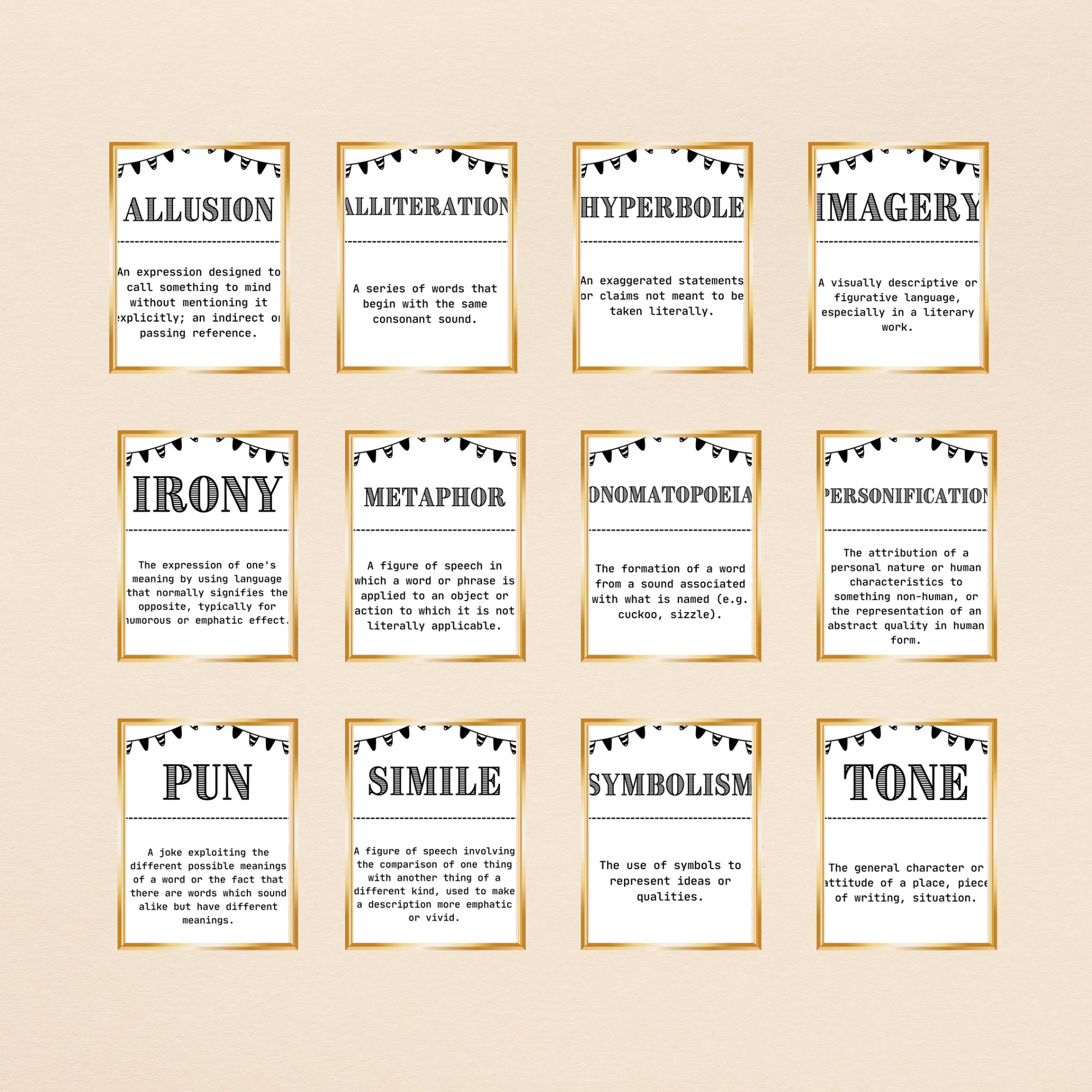 Literary Devices Posters, Writing Elements Art, English Classroom ...