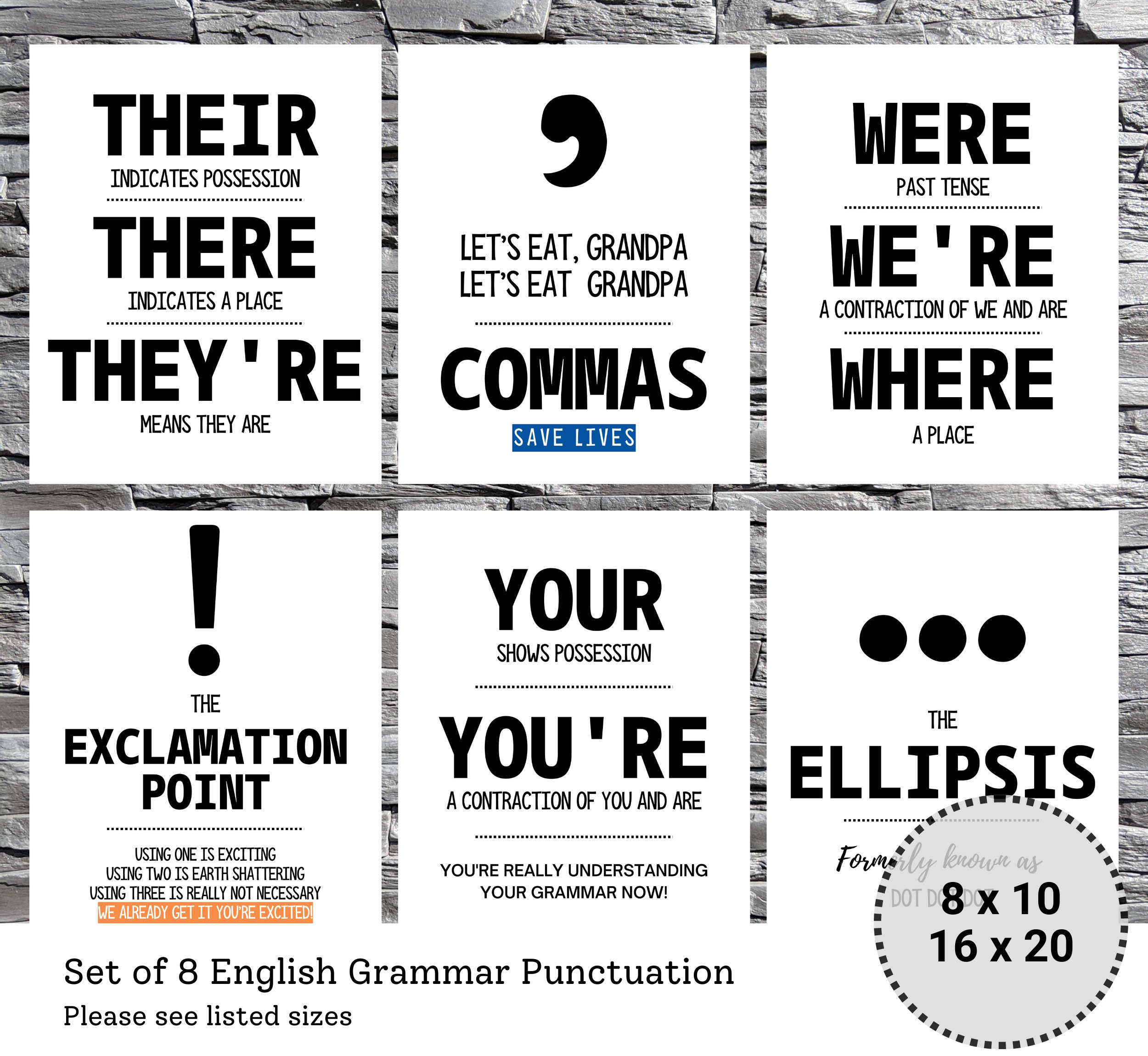 Literary Poster Pack English Literature Sign School Decor - Etsy