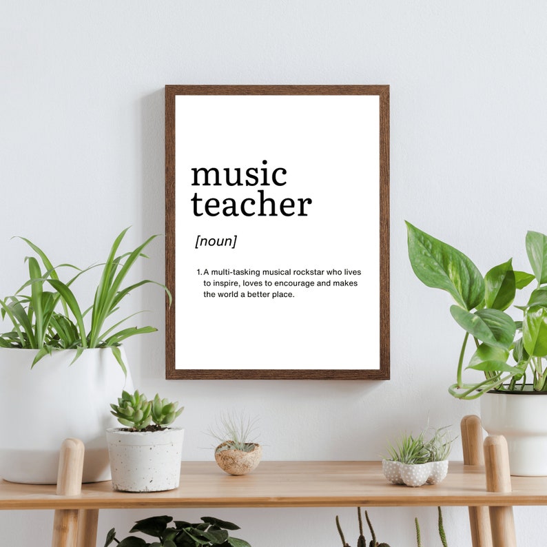 Music Teacher Poster, Music Teacher Definition Print, Gift for Music ...