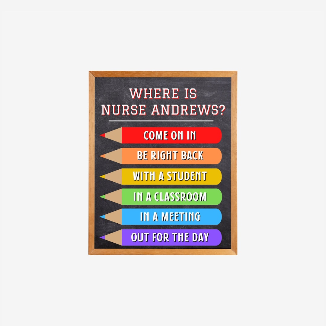 PERSONALIZED Nurse Door Sign, Classroom Decor, Custom Nurse Gifts ...
