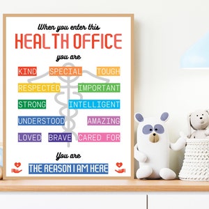 Printable School Health Office Poster Pediatric Clinic Decor - Etsy