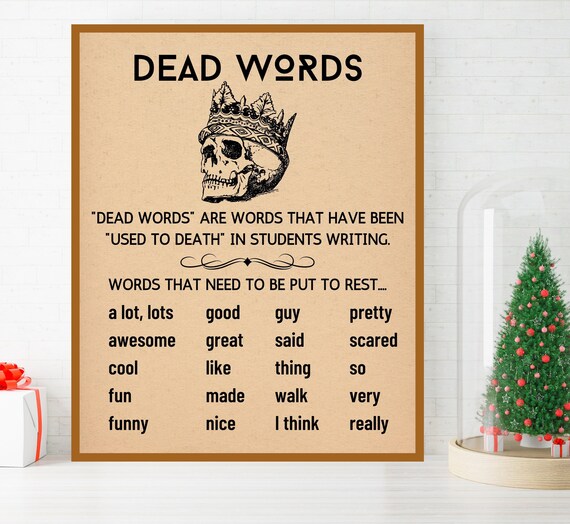 English Classroom DEAD WORDS Poster Writing Poster English - Etsy