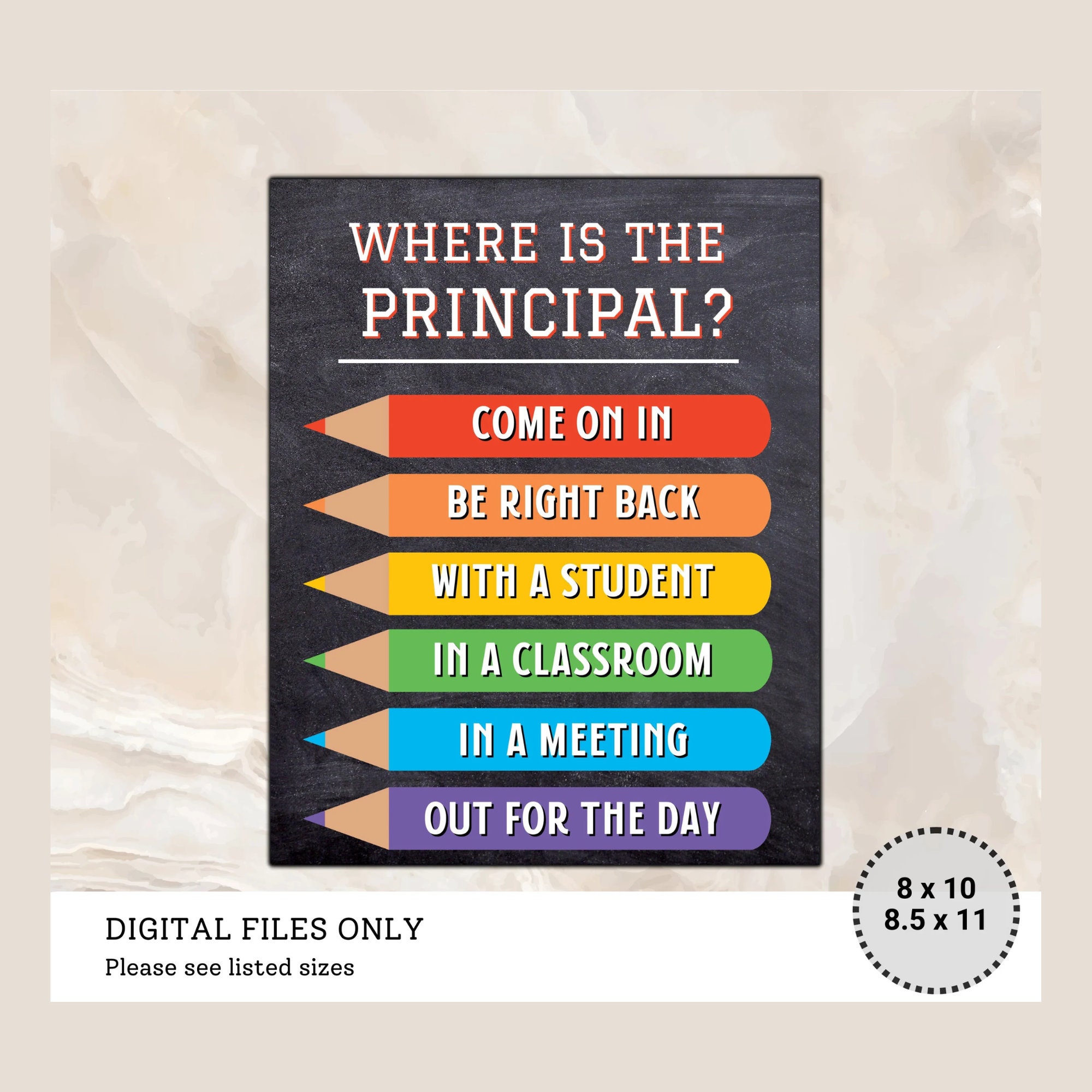 Where is the Principal Door Sign, Classroom Decor, School Principal ...