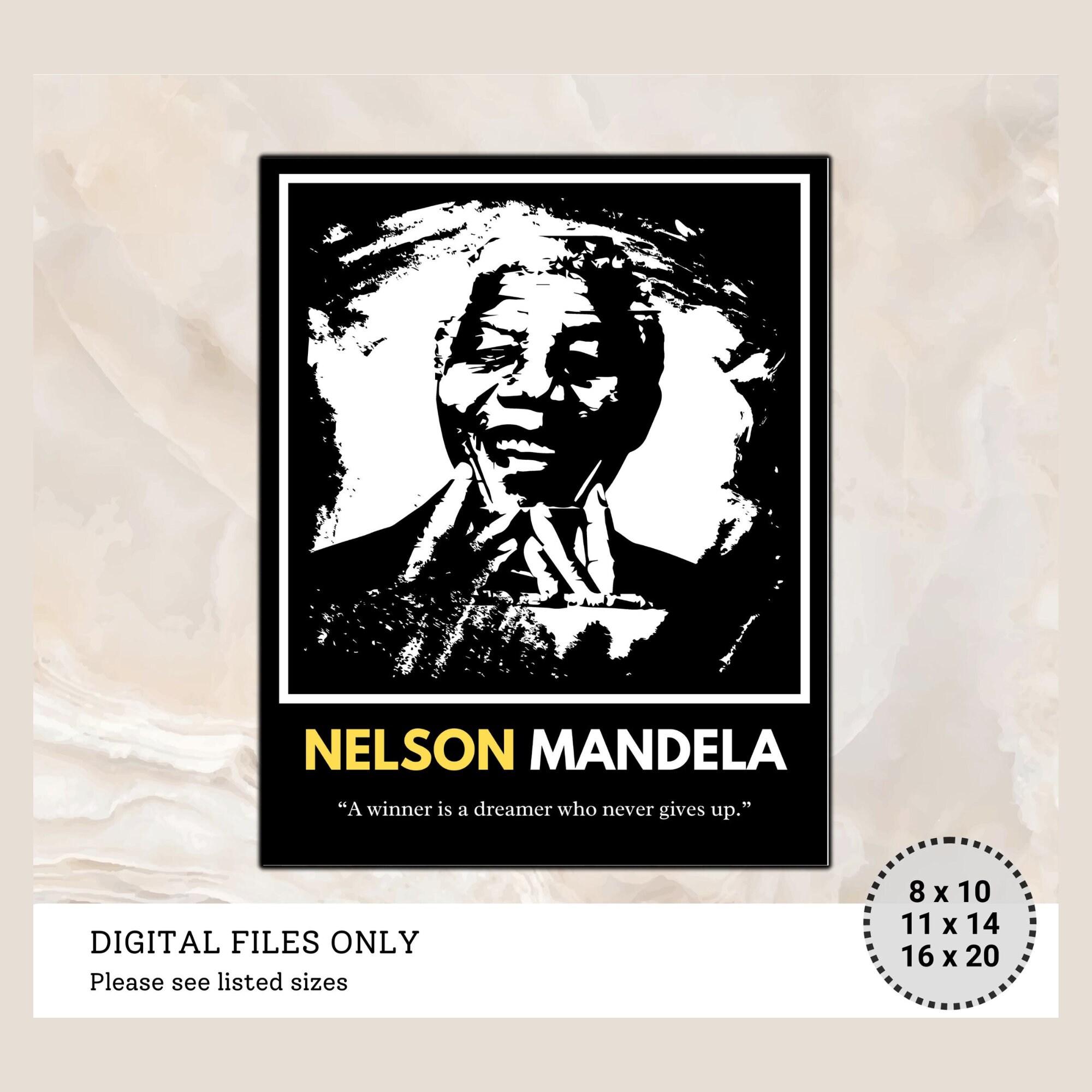 Nelson Mandela Education Quote Print, PRINTABLE Wall Art, Inspirational ...