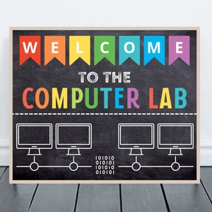 Computer Lab School Sign, Classroom Decor, Teacher Door Sign, Computers ...