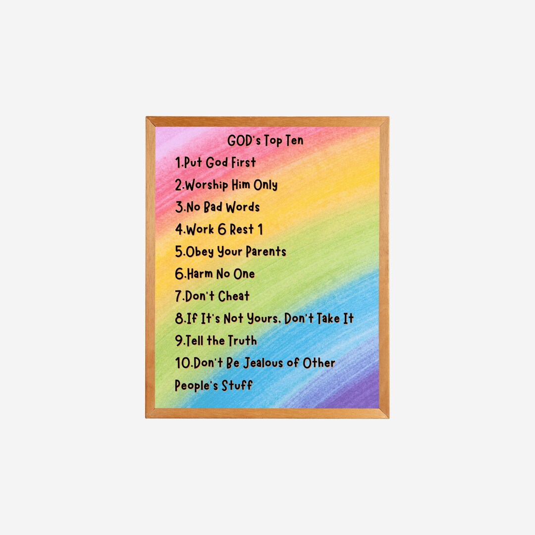Kid s Bible Verse God s Top Ten Commandments Poster Etsy UK kid-s-bible-verse-god-s-top-ten-commandments-poster-etsy-uk