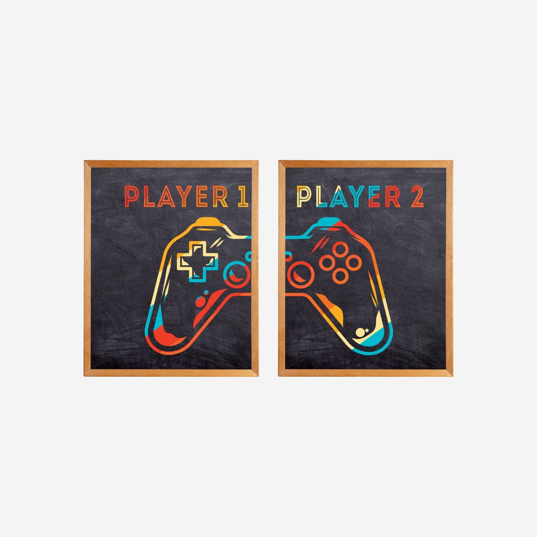 Gaming Wall Art Set of 2, Gaming Room Decor, Video Game Print Set ...