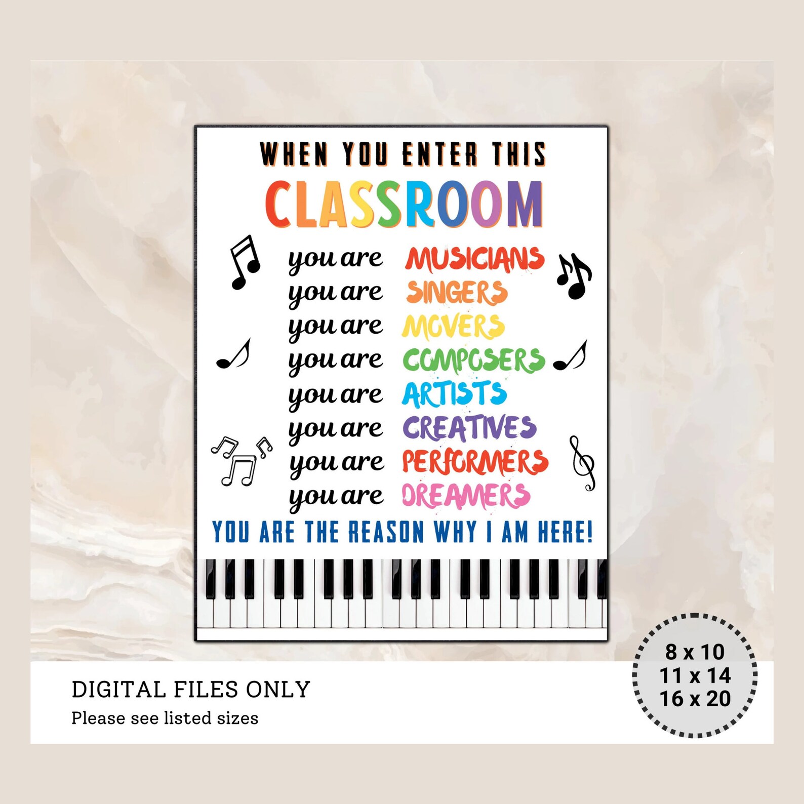 Music Teacher Classroom Printable Poster, Drama Teacher Performing Arts ...