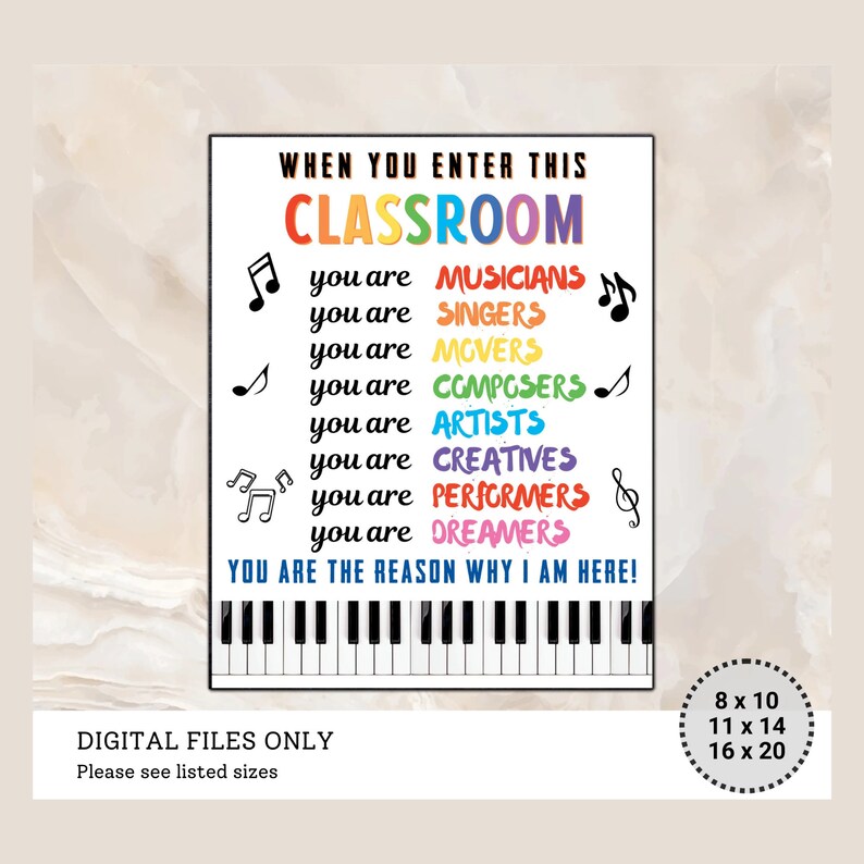 Music Teacher Classroom Printable Poster, Drama Teacher Performing Arts ...
