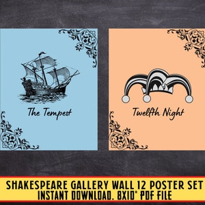 Set of 12 Shakespeare Gallery Wall English Class Classroom - Etsy