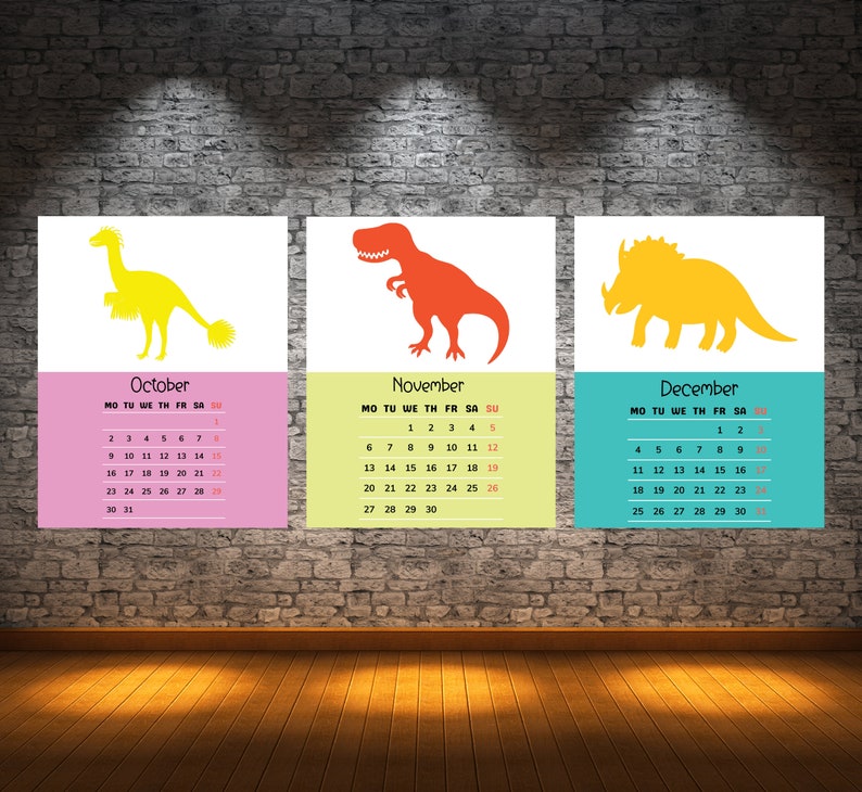 Printable Calendar Colorful Calendar Children Calendar Kids - Etsy