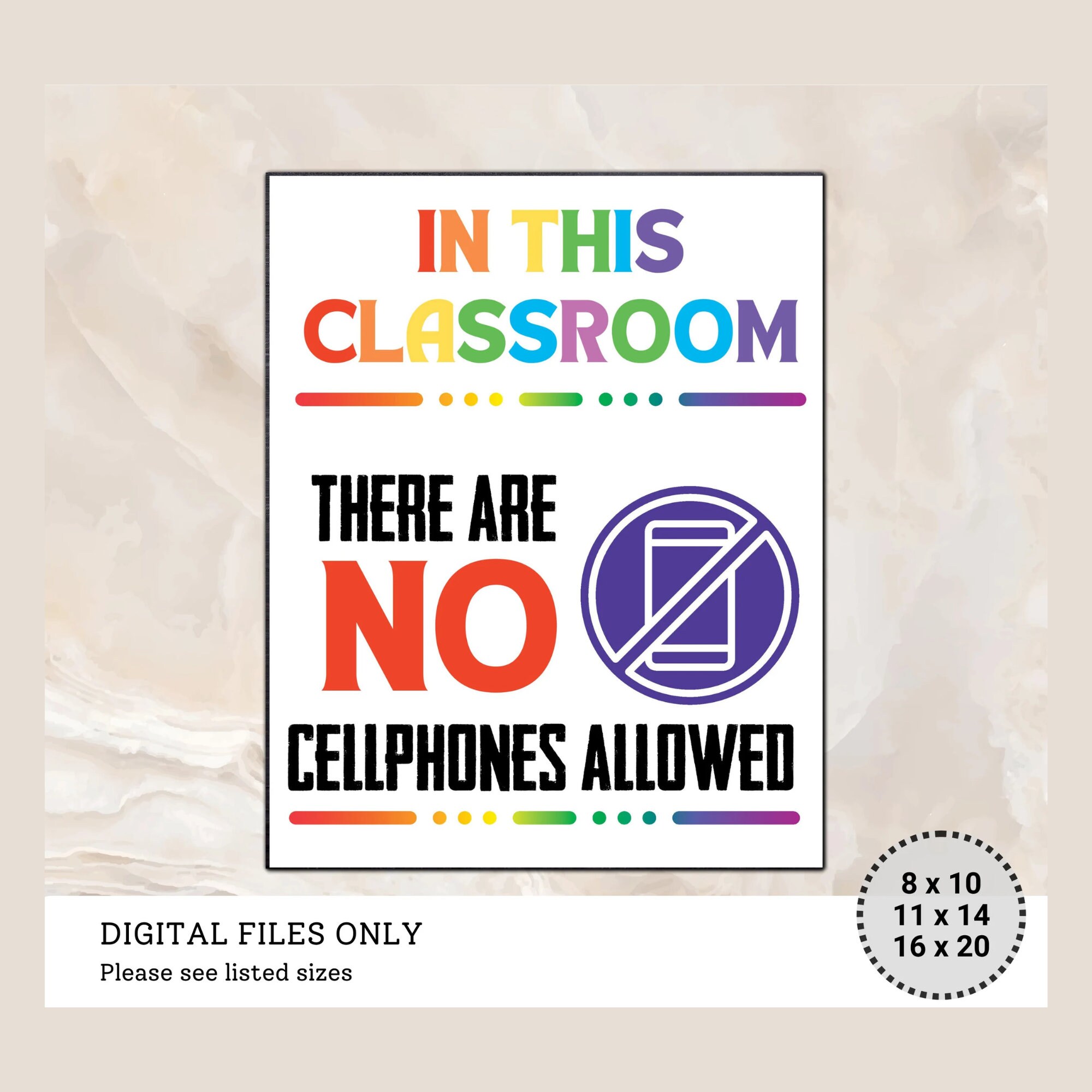 No Phone Allowed School Poster, Classroom Decor, Classroom Management ...
