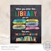 Welcome Library School Sign Classroom Decor Printable School - Etsy
