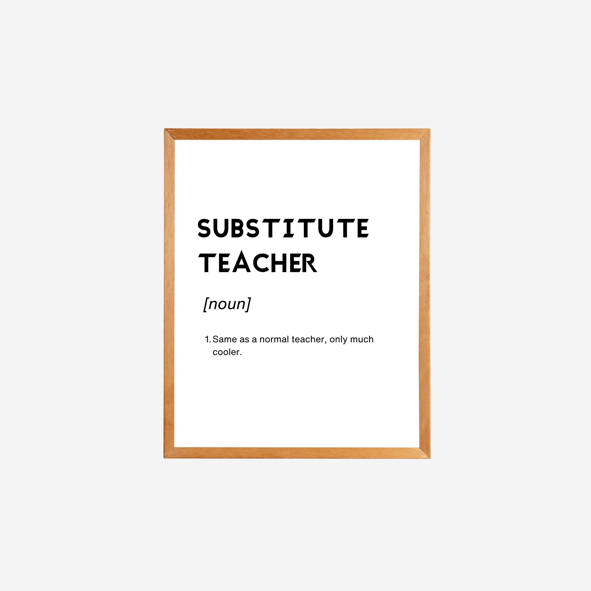 Substitute Teacher Definition Poster, Substitute Teacher Gift, Office ...