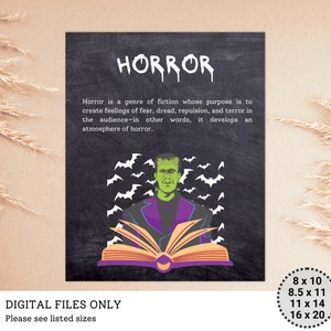 Genre Print, Educational Classroom Poster, English High School Literary ...