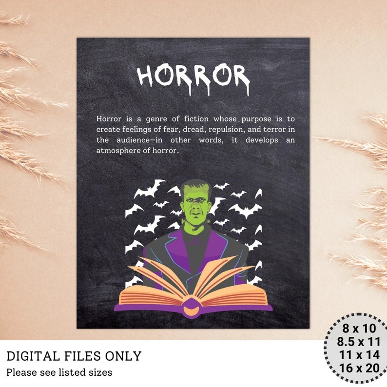 Genre Print, Educational Classroom Poster, English High School Literary ...