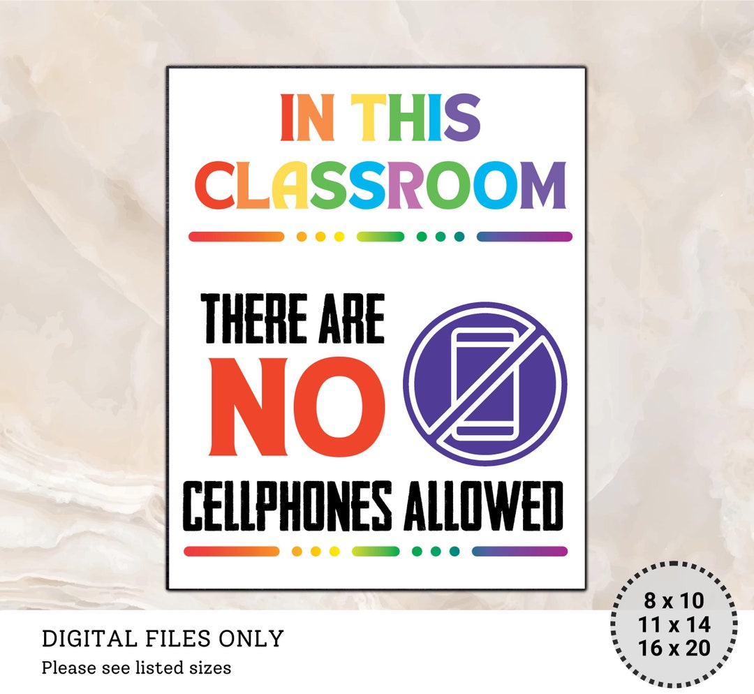 No Phone Allowed School Poster Classroom Decor Classroom - Etsy