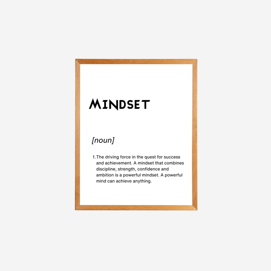 Mindset Print, Mindset Definition Print, Office Wall Art, Home Office ...