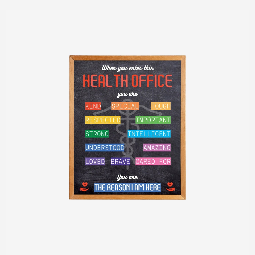 Printable School Health Office Poster, Pediatric Clinic Decor, Health ...