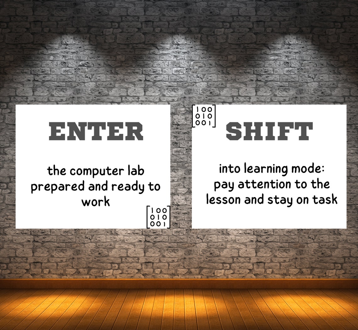 Computer Lab Poster Set of 6 Classroom Decor INSTANT - Etsy