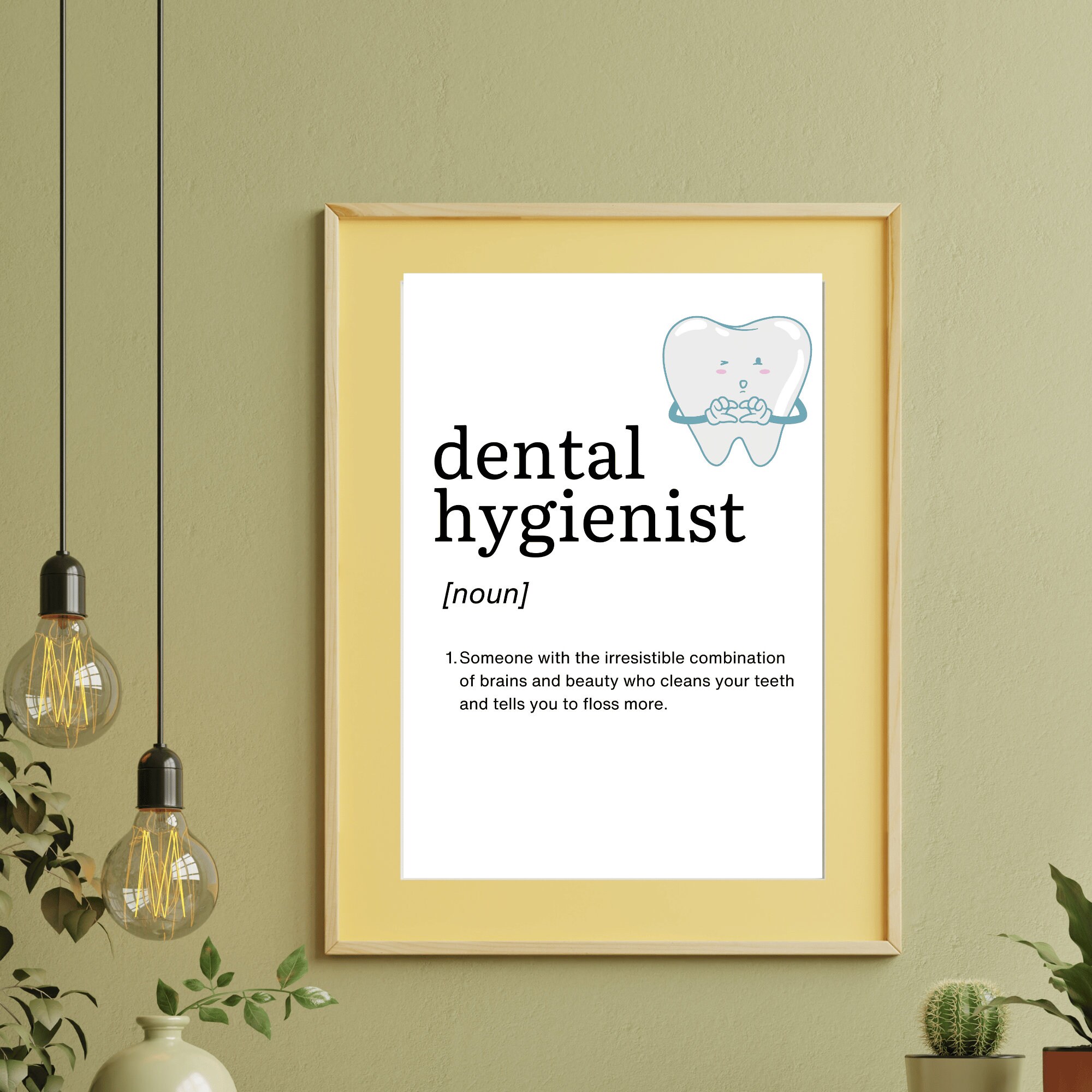 Dental Hygienist Definition Print, Dental Hygienist Gift, Dental ...