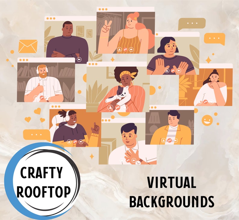 Zoom Virtual Backdrop Living Room Background Realistic Office - Etsy