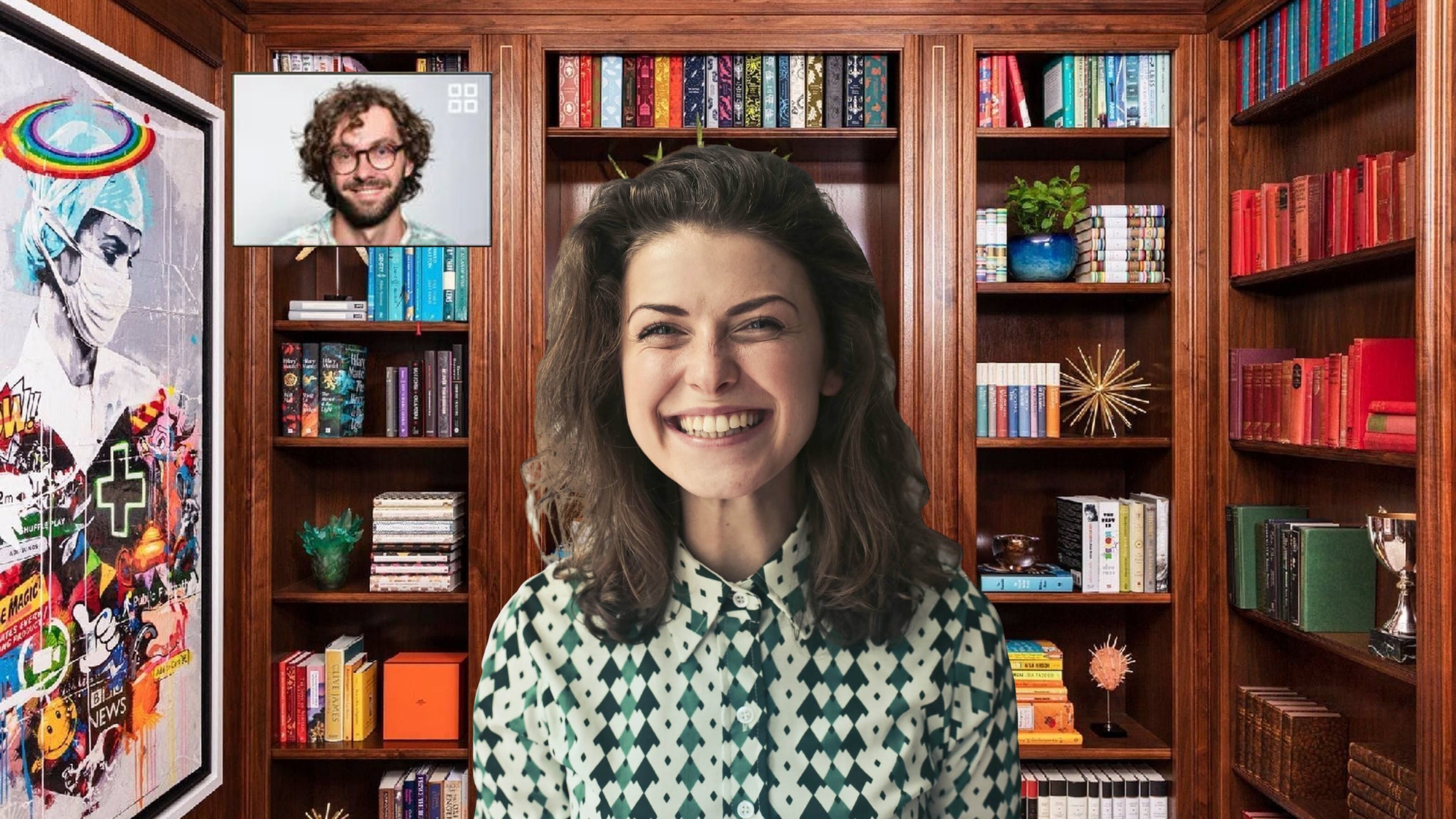 Bookshelf Zoom Virtual Background Nurse Zoom Background - Etsy