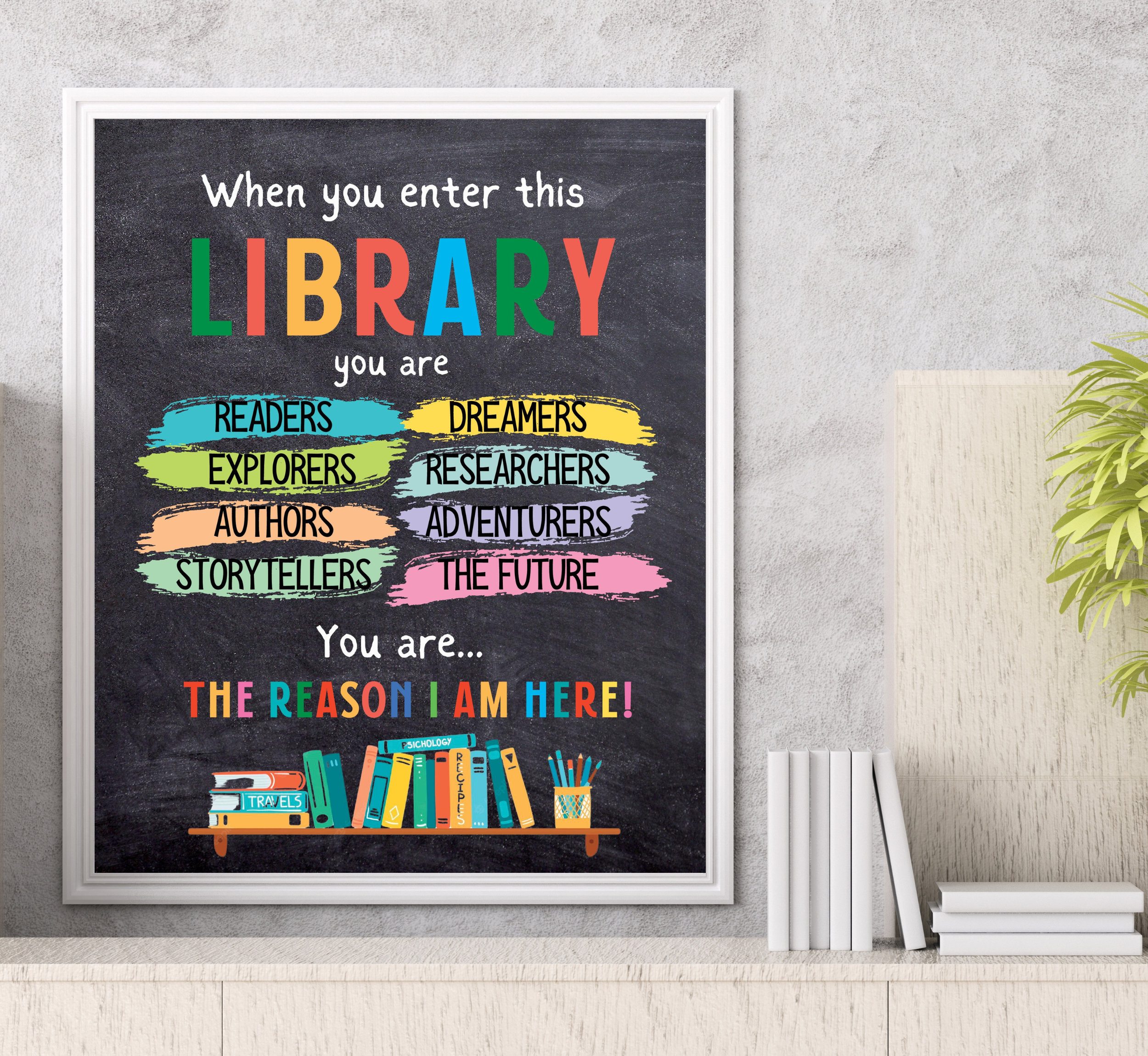 Welcome Library School Sign Classroom Decor Printable School - Etsy