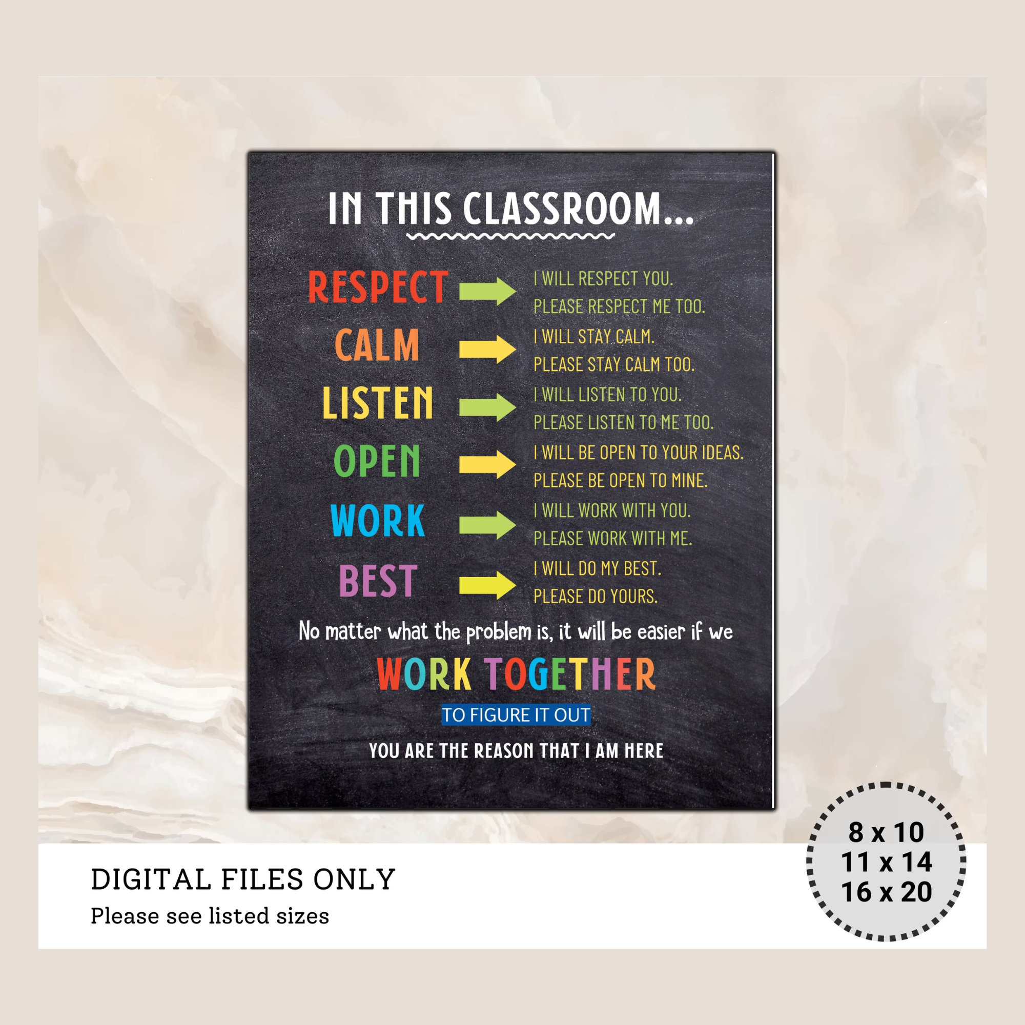 Classroom Decor, Expectations Rules Respect Teen Class Decor, High ...