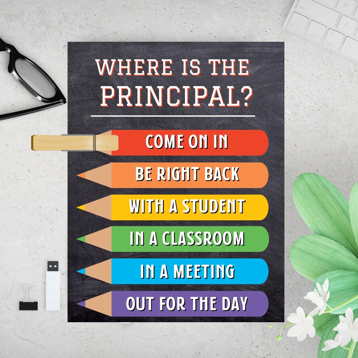 Where is the Principal Door Sign, Classroom Decor, School Principal ...