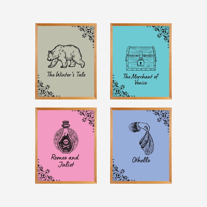 Set of 12 Shakespeare Gallery Wall, English Class, Classroom Art ...
